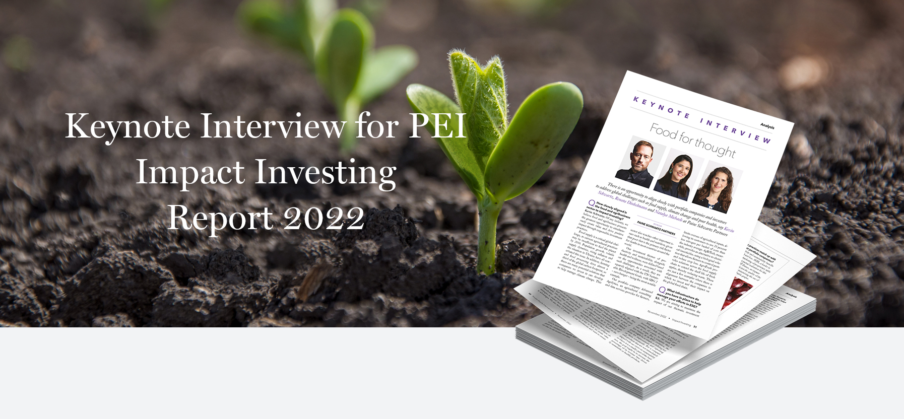 Paine Schwartz Partners – Keynote Interview for PEI Impact Investing ...